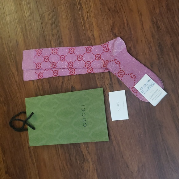 Gucci | Accessories | Gucci Womens Gg Interlocking Pink Socks Size Medium Brand New | Poshmark